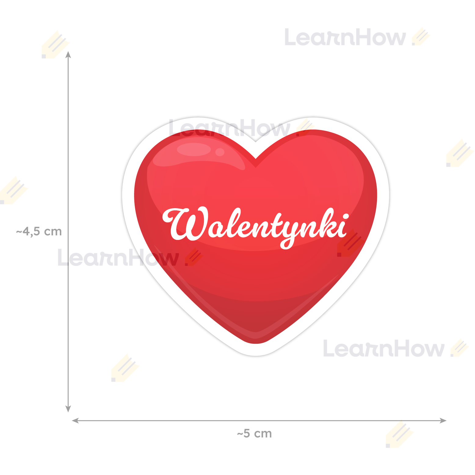 NAKLEJKI WALENTYNKOWE - WALENTYNKI - SERCE (24 szt.) LearnHow