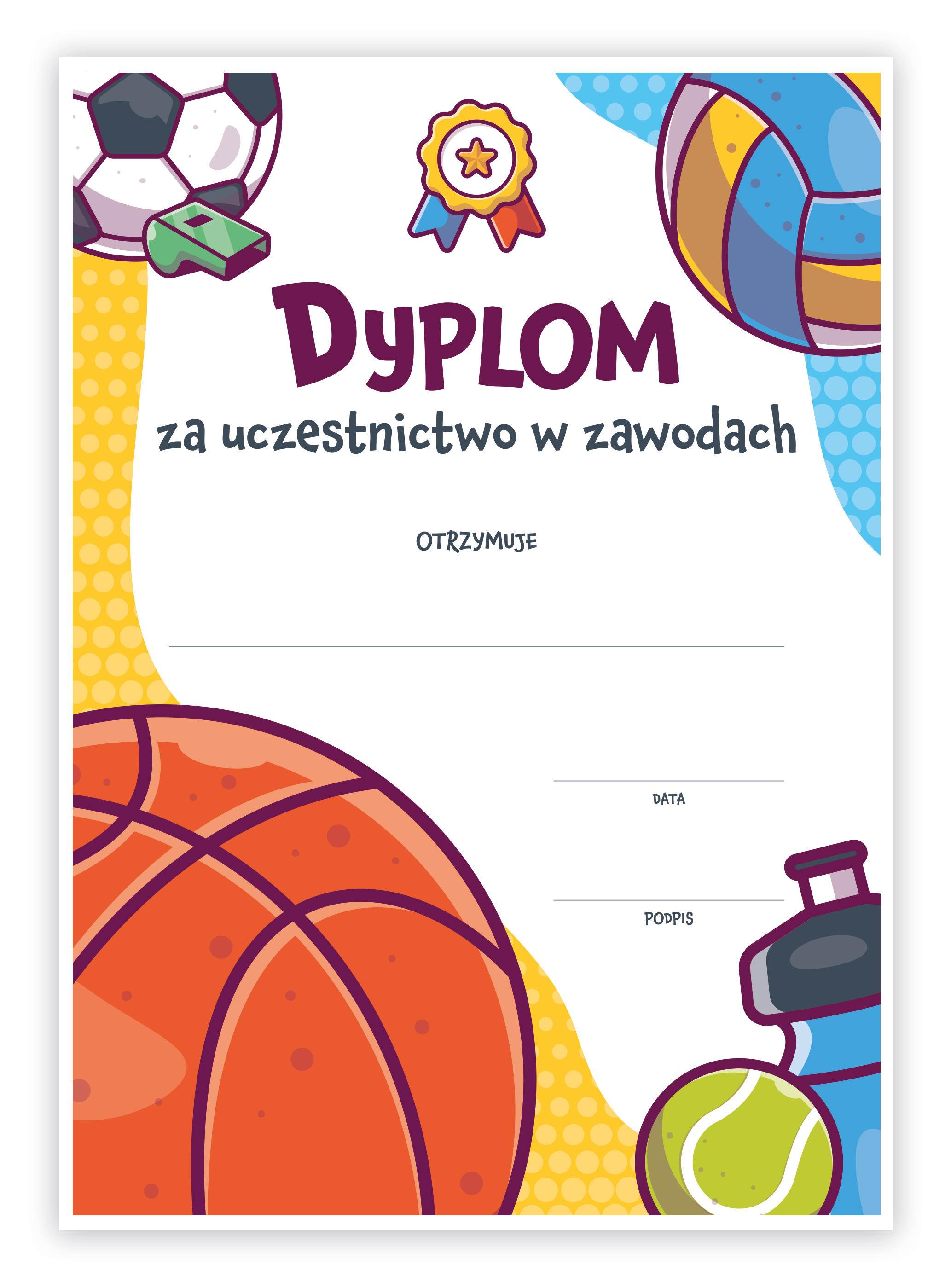 Dyplom Konkursowy - Zawody Sportowe - Piłki | Learnhow.pl